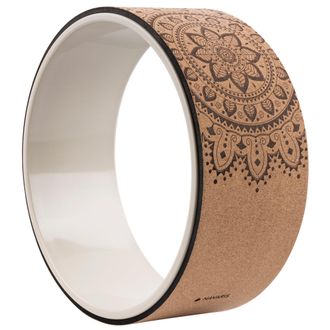Navaris Yoga Wheel aus Kork &Oslash; 33 cm - Kreis Stretching Muskel Wirbels&auml;ule - Fitnessger&auml;te R&uuml;cken - Unterst&uuml;tzung belastbar bis 150 kg - Beige