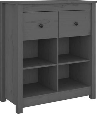 vidaXL Sideboard Grau 70x35x80 cm Massivholz Kiefer - Vidaxl