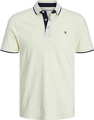 Jack & Jones Polo Slim fit Homme JJEPAULOS uni Chemise été col Polo Manche Courte Coton piqué Basique, Couleurs:Vert-Clair-2, Size:S