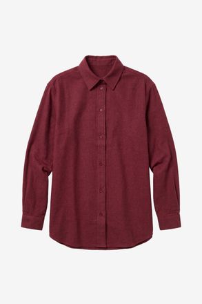 Knowledge Cotton Apparel Damen vegan Hemd Vega Relaxed Flanell Burgunderrot