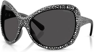 Swarovski Femme, Accessoires, Noir, Taille: ONE Size Lunettes de soleil oeil-de-chat oversize