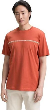 Tom Tailor Tom Tailor T-Shirt pour Homme avec imprim&eacute; 1037803, 38321 - Rouge Rouille, XXL