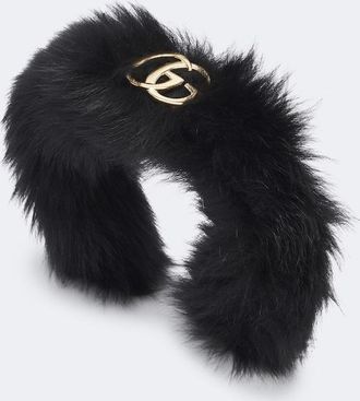 Gucci Serre-t&ecirc;te Double G en shearling