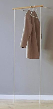 roomsafari Leanon II S Anlehngarderobe Breite 60 cm, Gestell Weiss-Kleiderstange Eiche