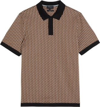 Ted Baker Waysub Regular Geo Brown Polohemd