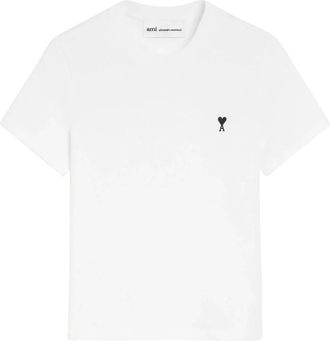 Ami Femme, Tops, Blanc, Taille: 38 FR Cropped Contrasted ADC T Shirt