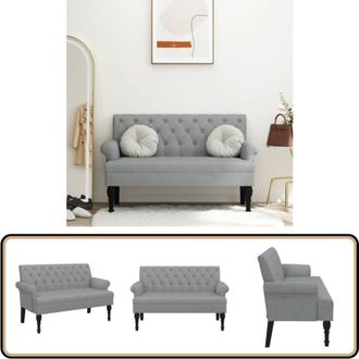 vidaXL Vidaxl - Sitzbank mit Rückenlehne Hellgrau 120x62x75,5 cm Stoff