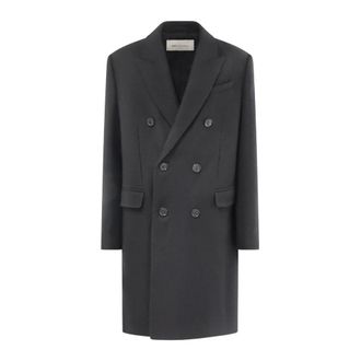 Ami Manteau crois&eacute; en laine - Homme - Manteaux - Noir - Taille: XL