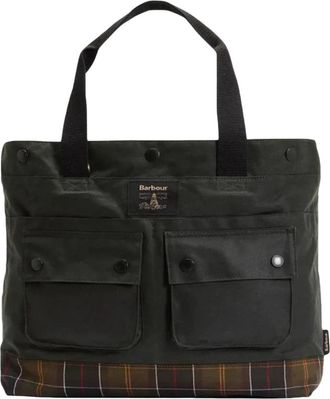 Barbour Field Waxed Tote Bag - - Bags - unisex - Gr&uuml;n - ONE SIZE