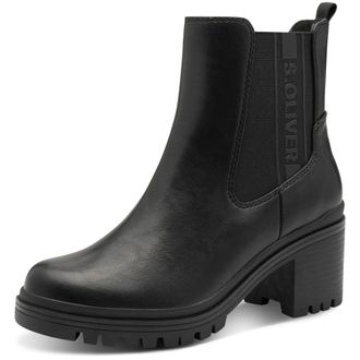 s.Oliver Damen Stiefeletten mit Reißverschluss Blockabsatz, Schwarz (Black), 40 EU