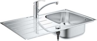 GROHE Abw&auml;schen - Einbausp&uuml;le-Set K200 und Armatur BauEdge, geb&uuml;rteter Edelstahl/Chrom 31565SD1 - Grohe