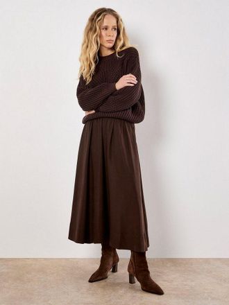 Apricot Sweatshirt Zopfmuster-Pullover. (1-tlg) aus Grobstrick