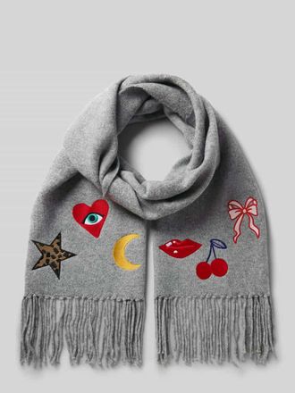 Pieces Schal mit bunten Stickereien PCANGLE