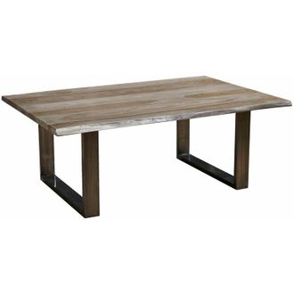 Massivmoebel24 Couchtisch Sheesham 120x80x45 smoked oak lackiert Plattenst&auml;rke 2,5cm freeform 0203