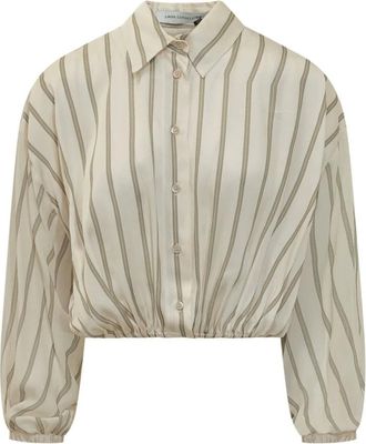 Simona Corsellini Femme, Blouses et Chemises, Beige, Taille: 40 FR Chemise &agrave; rayures &agrave; manches longues