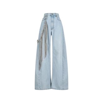 Giuseppe Di Morabito Femme, Jeans, Bleu, Taille: W26 Pantalon en denim &agrave; jambes larges
