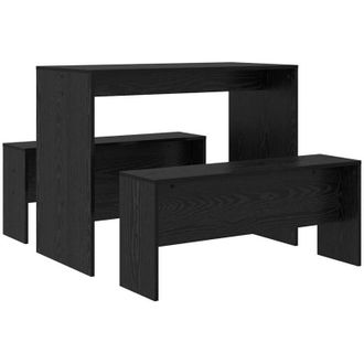 vidaXL Ensemble de salle &agrave; manger 2 pcs Ch&ecirc;ne noir Bois ding&eacute;nierie vidaXL