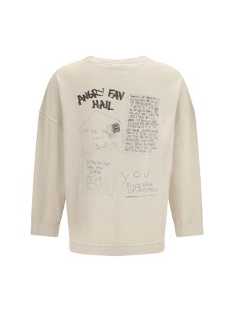 Our Legacy Mens Angry Fan Mail Oversized Graphic Sweatshirt Cotton; Linen Sweatshirts Sweater