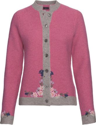 Luis Steindl Strickjacke Linksstrickjacke mit Blümchen