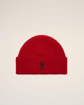 Ami Ami Paris - Bonnet rouge en laine Ami de Coeur Noir - TU - Unisex