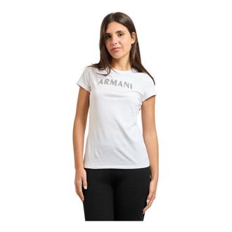 A|X Armani Exchange Slim-Fit T-Shirt mit Logo-Schriftzug - - Tops - Damen - Wei&szlig; - S