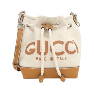 Gucci Sac seau en coton Pre-owned - Femme - Pre-owned - Beige - Taille: ONE Size