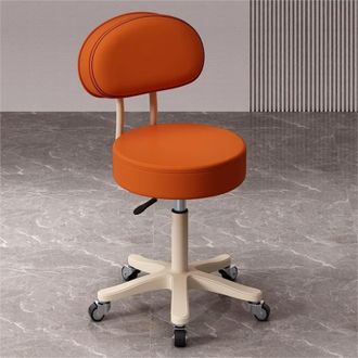 Generic Hocker H&ouml;henverstellbar Mit Fu&szlig;st&uuml;tze &middot; Drehhocker 360&deg; Drehbar &middot; B&uuml;rohocker & Friseurhocker &middot; Rollhocker Mit R&uuml;ckenlehne Aus PU-Leder &middot; Arbeitshocker