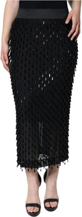 Dolce & Gabbana Femme, Jupes, Noir, Taille: 40 FR Jupe Midi Crayon Orn&eacute;e