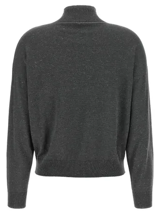 PESERICO Lam&eacute; Thread Turtleneck Sweater - Grey