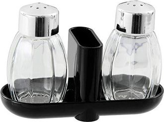 Fackelmann Fm Professional Fackelmann 47318 Set de 2 pièces pour sel et Poivre, Ensemble salière et poivrier, salière, poivrière, Acier Inoxydable, Plastique, Ve