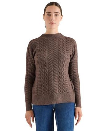 Cecil 3015558 Pull torsad&eacute;, Champignon Taupe m&eacute;lang&eacute;, M Femme