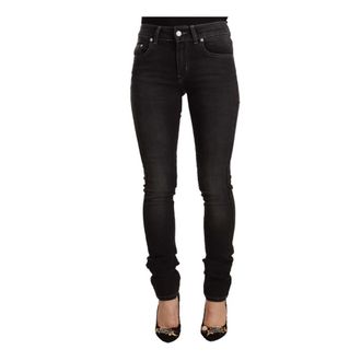 Gianfranco Ferre Femme, Jeans, Noir, Taille: W25 Jean Skinny Noir Lavé à Taille Mi-haute
