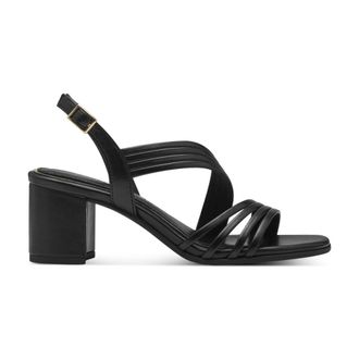 Marco Tozzi Schwarze flache High Heel Sandalen - - Shoes - Damen - Schwarzk - 38 EU
