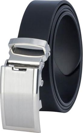 Lindenmann ceinture homme de cuir de vachette, 33 mm large et 3,6 mm fort, ajustable, ceinture, ceinture de cuir, ceinture classique, boucle automatique, noir, G