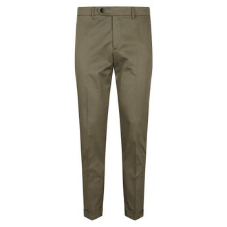 Berwich Gr&uuml;ne Retro Chino Hose aus Gabardine - - Trousers - Herren - Gr&uuml;n - M