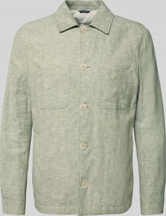 Mc Neal Relaxed Fit Overshirt aus Leinen-Mix mit Kentkragen