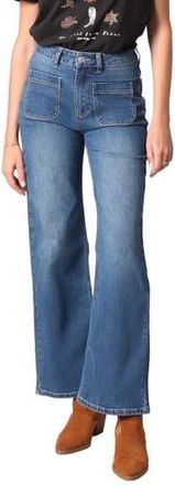 Deeluxe Jean Denim Wide Leg Femme Lizette en Coton Taille Haute à Grandes Poches plaquées Style Casual - Taille 36