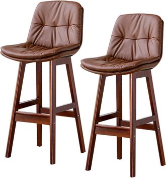 Generic 24/28 Zoll hohe Barhocker, Esszimmerst&uuml;hle mit R&uuml;ckenlehne aus Kunstleder f&uuml;r K&uuml;cheninsel, Kneipe