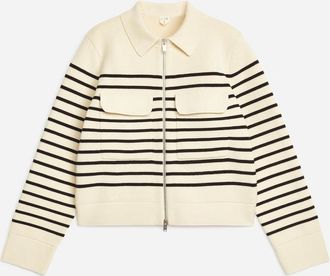 Arket Strickjacke Aus Baumwolle -Weiß