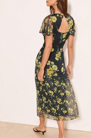 Lipsy Midikleid Lipsy Kurzarm-Midikleid, Spitzeneinsatz, Regular (1-tlg)