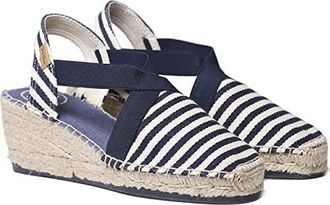 Toni Pons Espadrille pour Femme en Tissu de Coton - Terra - Marine, 37 EU