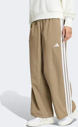 adidas Iconic gewebte Trackpants mit weitem Bein und Bungees in Khaki-Gr&uuml;n
