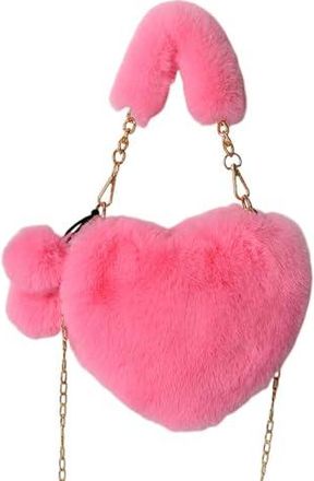 Generic Sac à bandoulière coeur - Montana peluche douce en coeur | Pochettes de coeur confortables et spacieuses pour femmes, filles, femmes, femmes, sac à ba