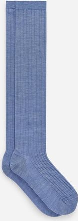 Arket Kniestr&uuml;mpfe Aus Seidenmischung -Blau