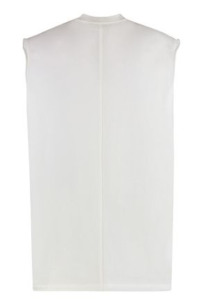 Rick Owens Mens Ribbed Cotton Tank Top White T-Shirts And Polos