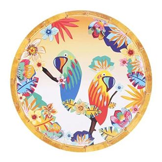 Les Jardins de la Comtesse Petite Assiette à Dessert Plate en Mélamine - Perroquets de Bahia - Ø 23 cm - Multicolore - Service de Table - Vaisselle Quasi-Incassable MelARTmine