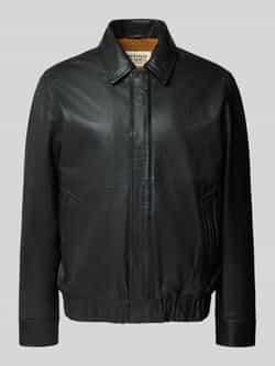 Scotch & Soda Regular Fit Lederjacke aus echtem Schafsleder mit Umlegekragen