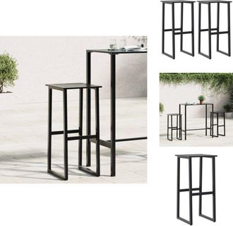 vidaXL Vidaxl - Barhocker 2 Stk. Schwarz 38x38x80 cm Pulverbeschichteter Stahl - Barhocker - Tresenhocker - Gartenst&uuml;hle - Outdoor M&ouml;bel - Metallst&uuml;hle