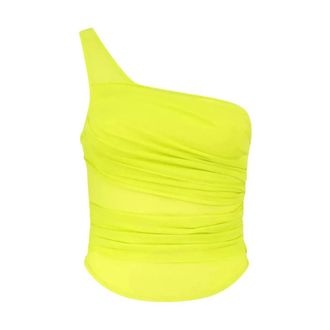 Gauge81 Gelbes One-Shoulder-Top mit gerafftem Detail - - Tops - Damen - Gelb - S