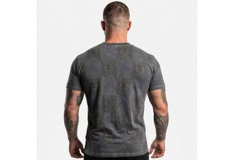 Yakuza T-Shirt Checkmate Allover in angesagter Acid Waschung